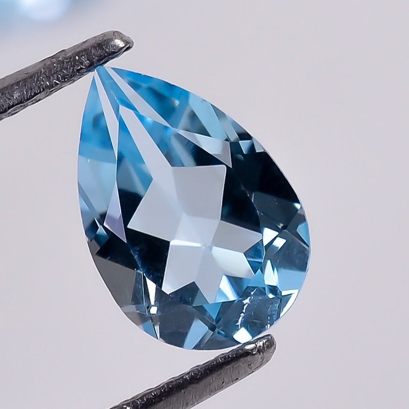Blue Topaz Teardrop - Etsy