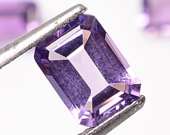 Natural Amethyst Step Cut Octagon Shape Loose Gemstone Purple - Etsy