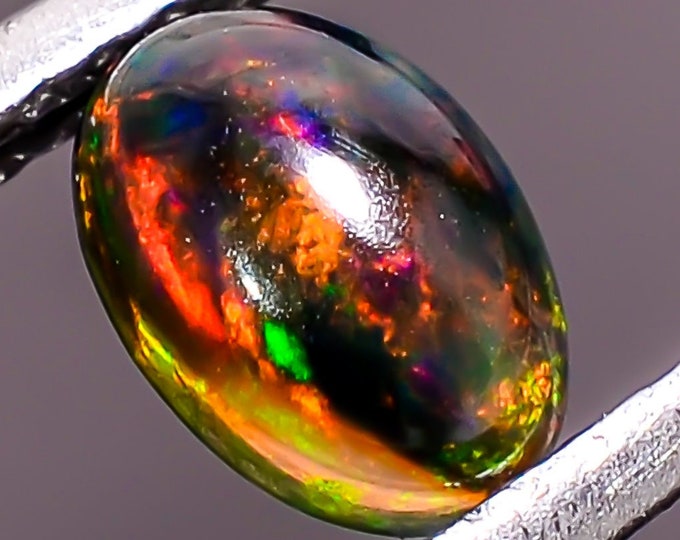 Ethiopian Green Fire Opal Oval Shape Cabochon, Fire Opal Loose Gemstone ...