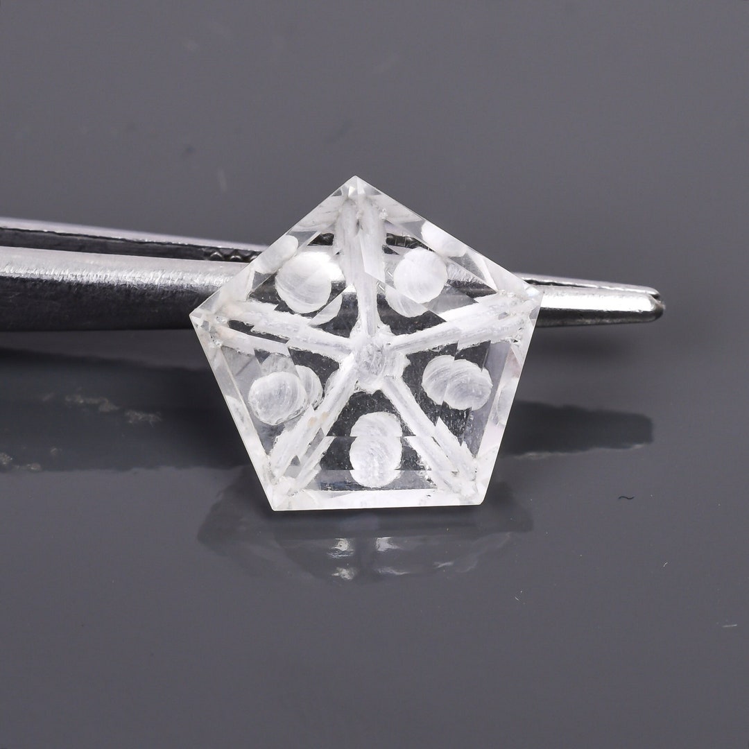 Crystal Quartz Pentagon Gemstone: Carved Step Cut, 13X13X5 Mm - Etsy