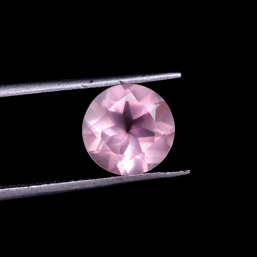 Natural Rose Quartz Round Shape Brilliant Cut, Quartz Loose Gemstone ...