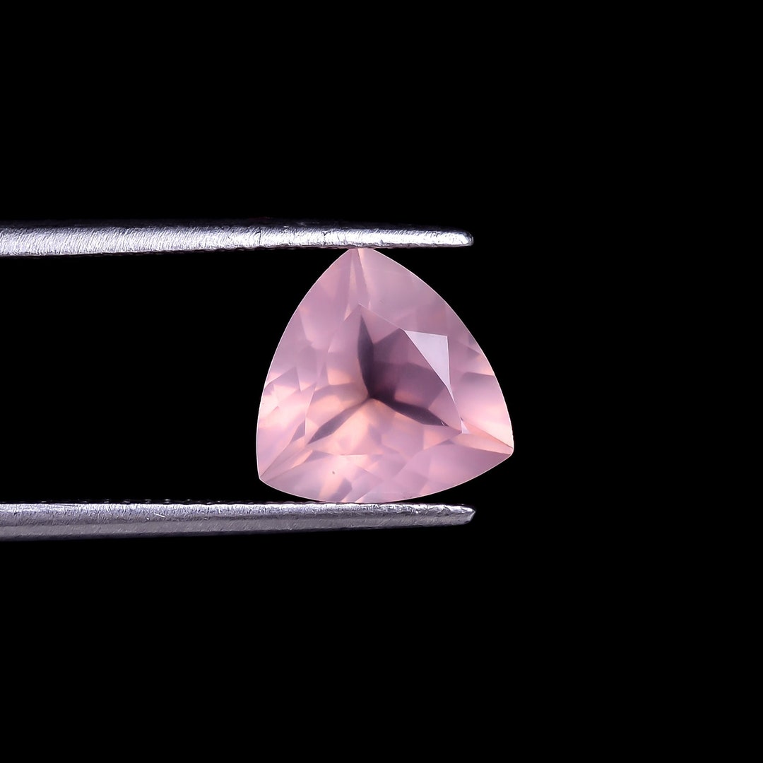 Natural Rose Quartz Gemstone: 10mm Trillion Brilliant Cut Loose Stone ...