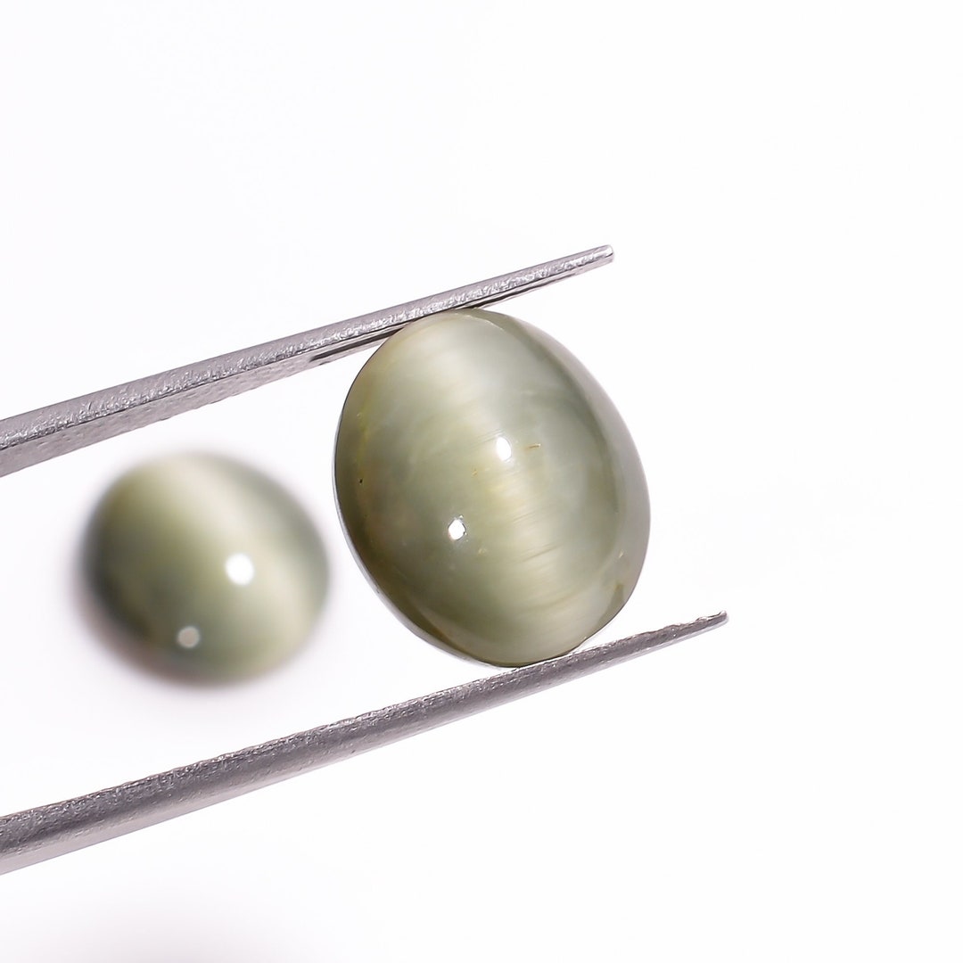 Natural Cat's Eye Oval Shape Cabochon Cut, Cat's Eye Loose Gemstone for ...