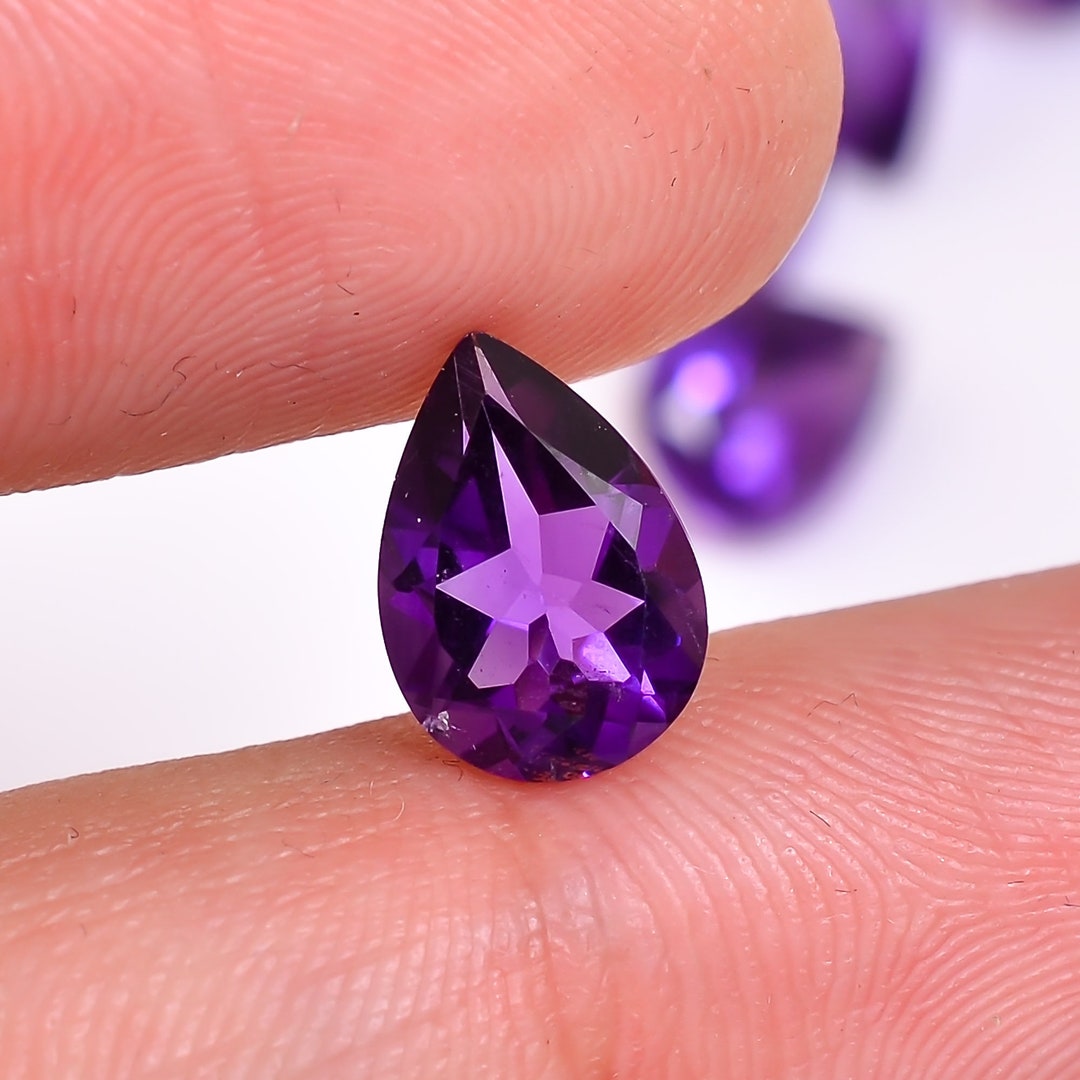 Natural Amethyst Pear Shape Brilliant Cut, Amethyst Loose Gemstone for ...