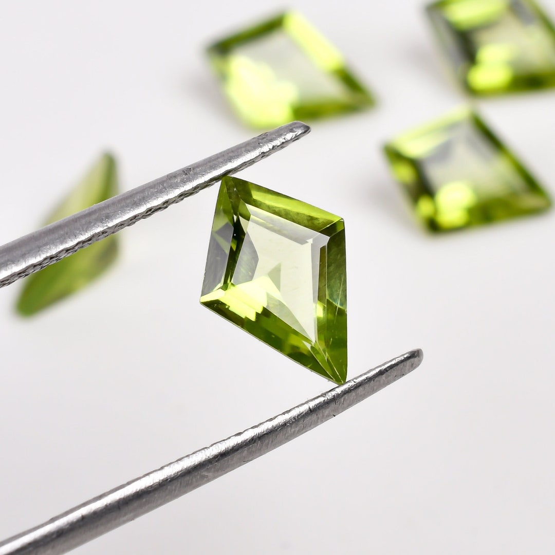 Natural Peridot Kite Shape Step Cut Peridot Loose Gemstone - Etsy