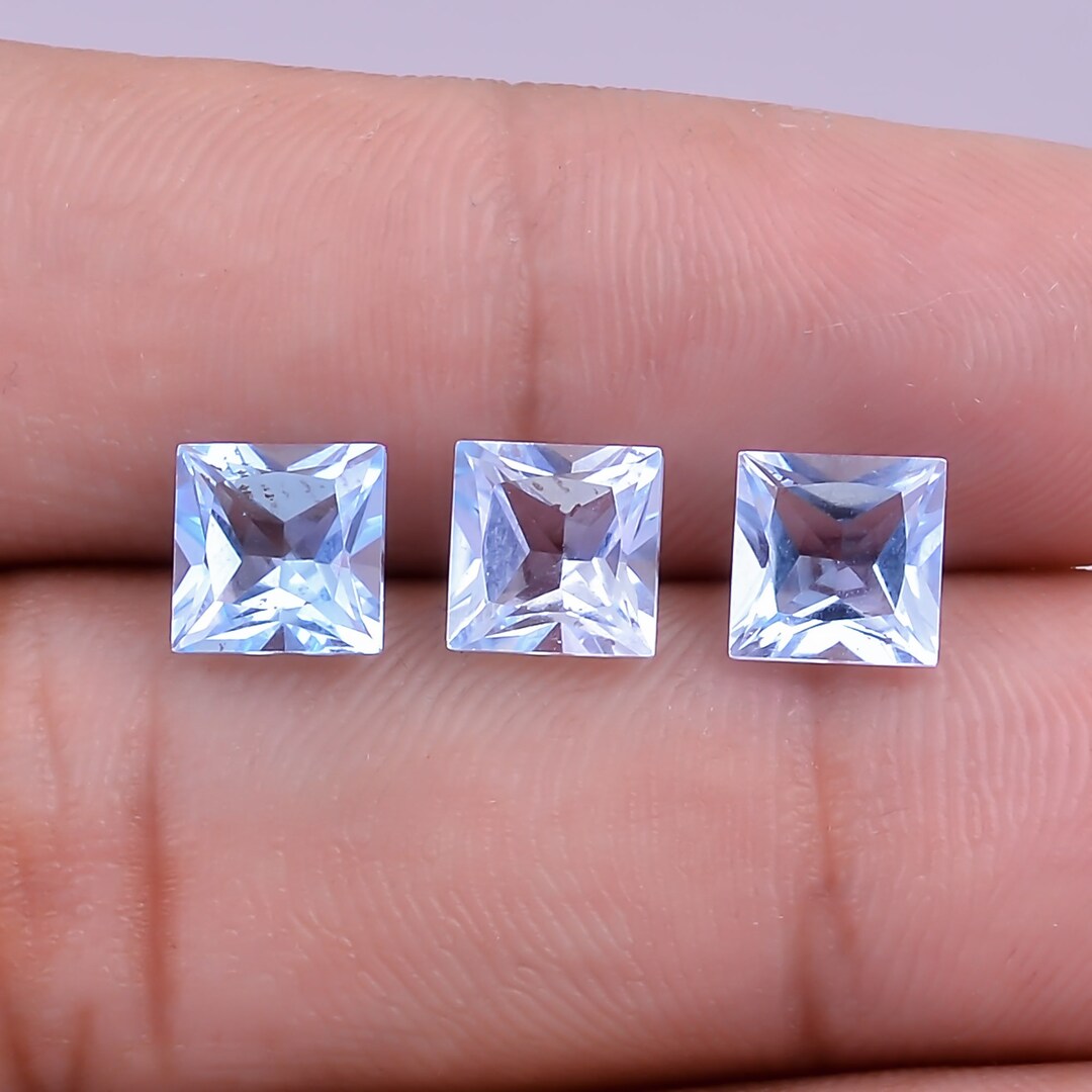 Sky Blue Topaz Square Shape Princess Cut Stone, Natural Blue Topaz ...