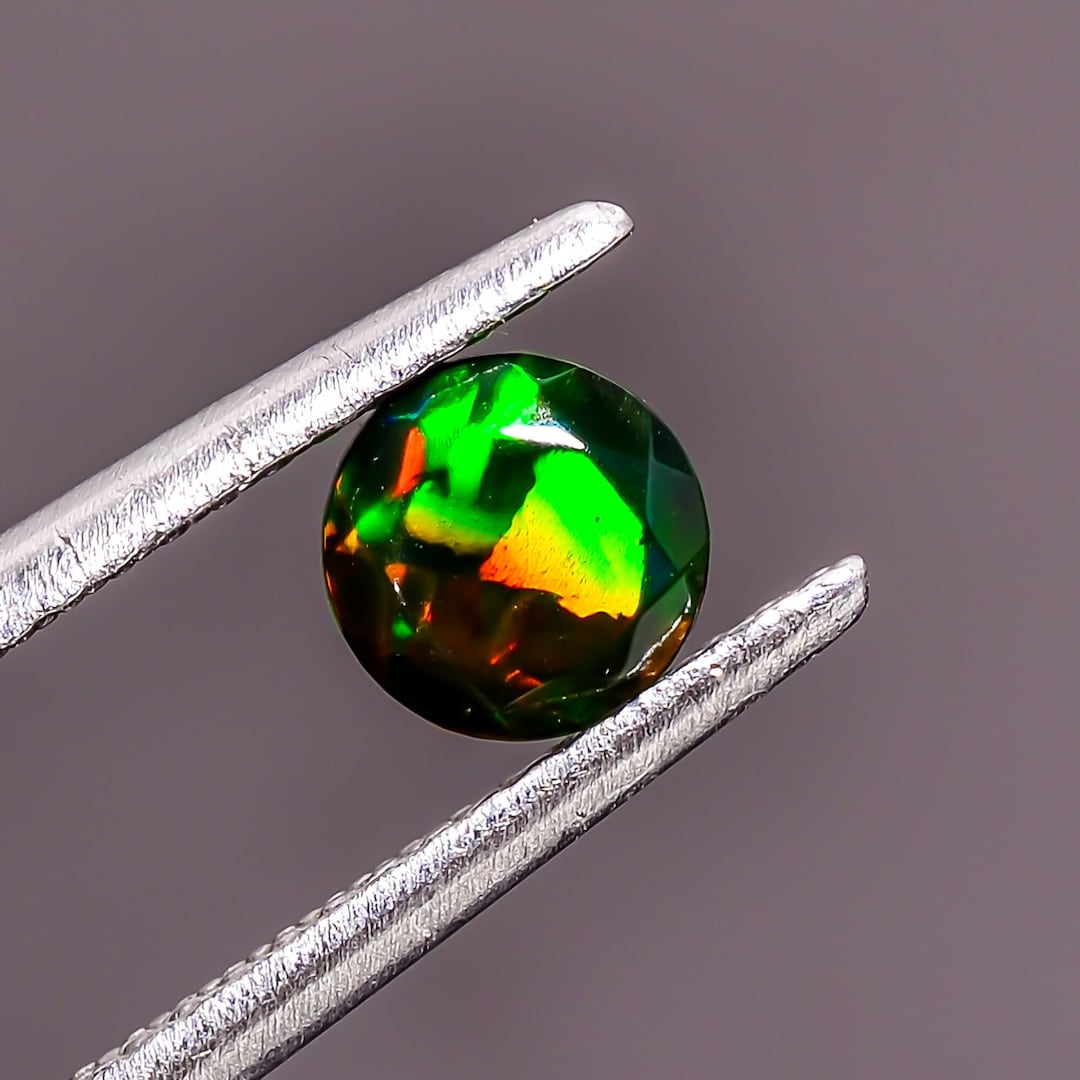 Ethiopian Green Fire Opal Round Shape Brilliant Cut, Fire Opal Loose ...