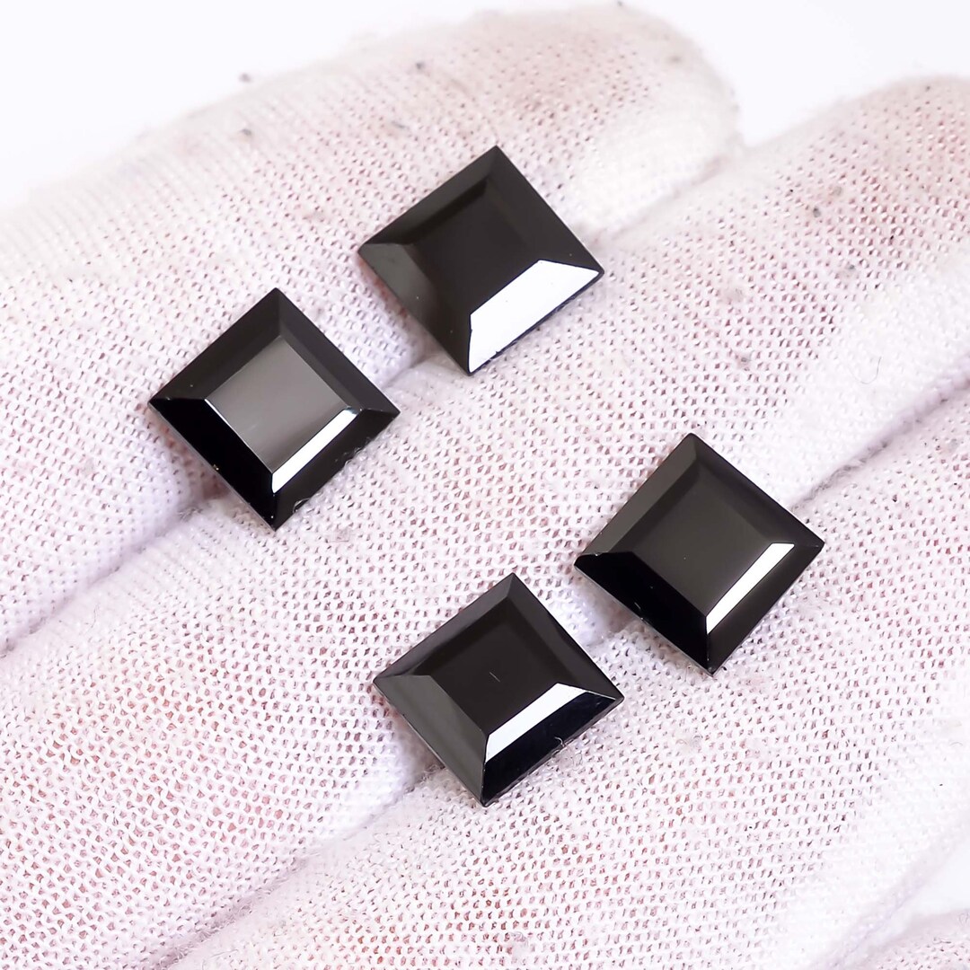 Natural Black Onyx Square Shape Step Cut, Black Onyx Loose Gemstone for ...
