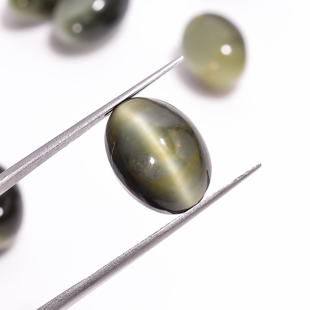 Natural Cat's Eye Oval Shape Cabochon Cut, Cat's Eye Loose Gemstone for ...