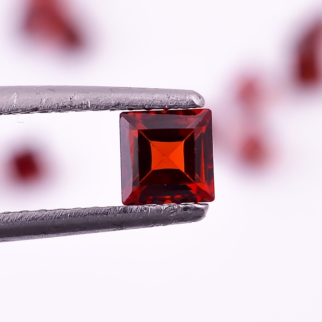 Mozambique Garnet: Natural Square Step Cut Loose Gemstone (4X4X3 Mm) - Etsy