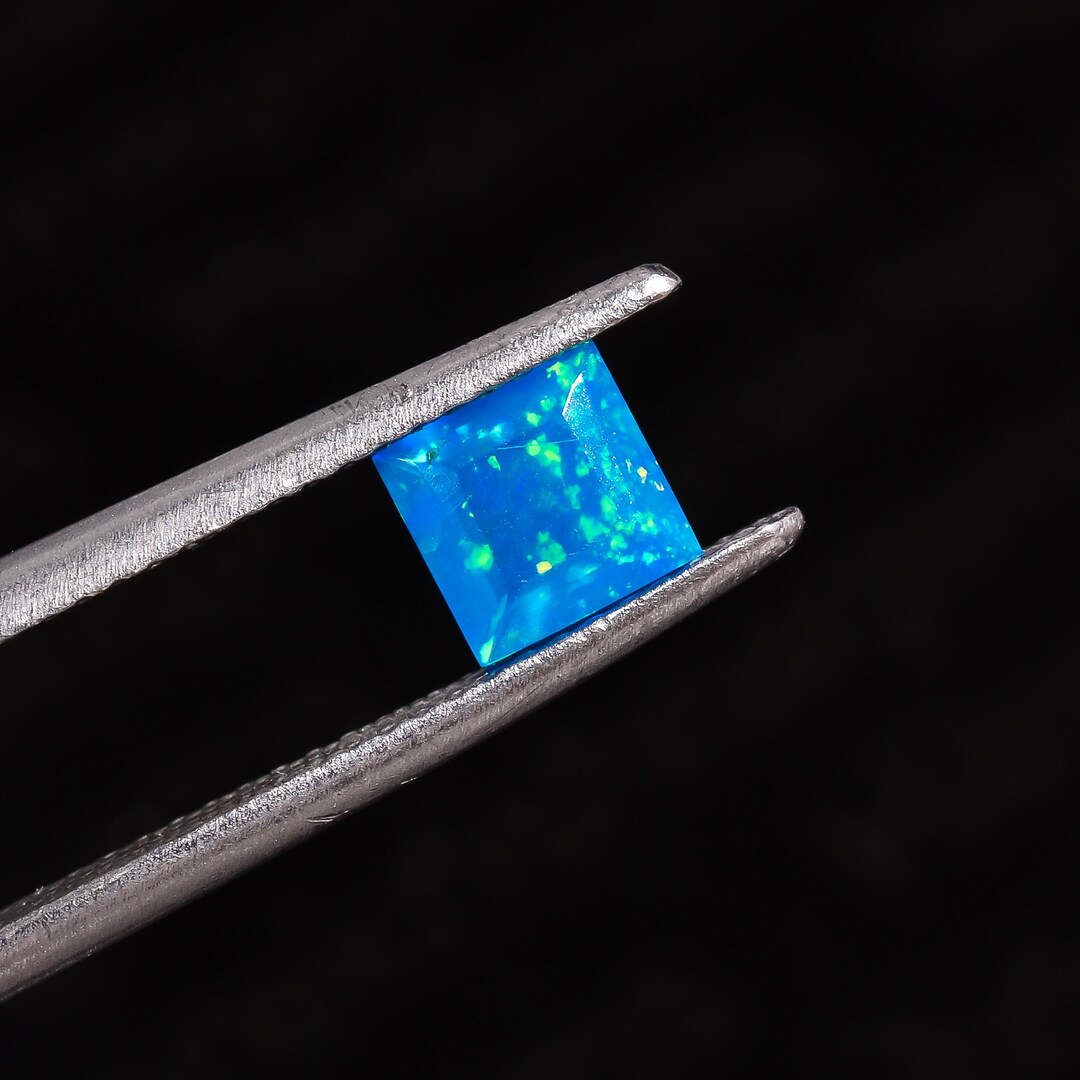 Ethiopian Paraiba Opal Square Step Cut, Blue Opal Loose Gemstone for ...