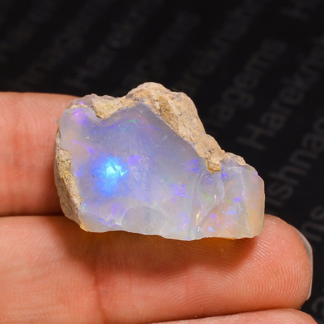 Natural Ethiopian Opal Raw, 25.5 Cts., Blue Fire Ethiopian Opal Rough ...