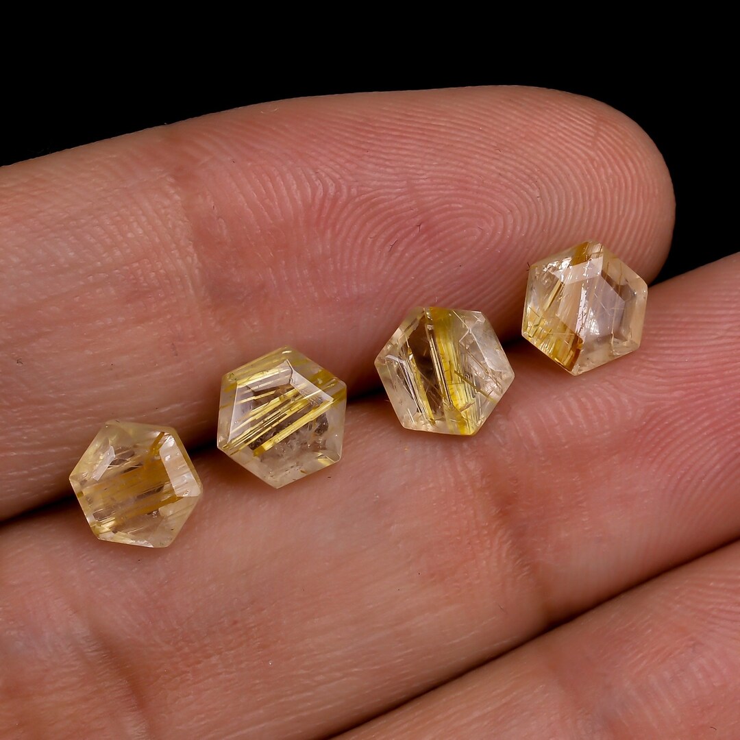 Golden Rutile Hexagon Shape Step Cut, Golden Rutile Loose Gemstone for ...