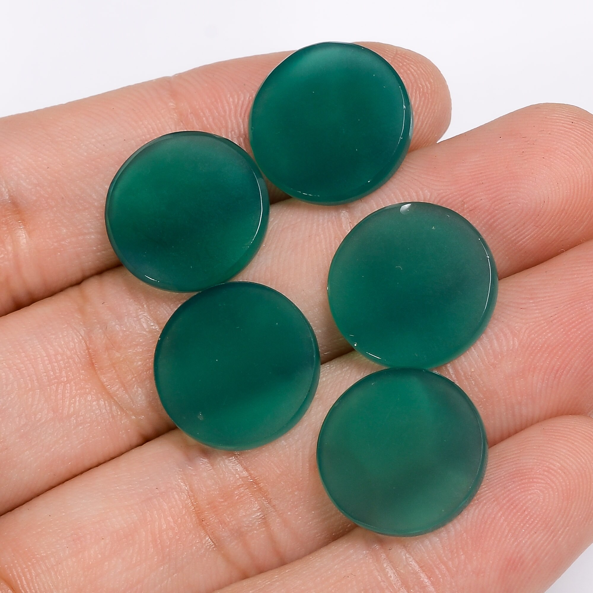Natural Green Onyx Round Coin Shape Cabochon Onyx Loose - Etsy UK