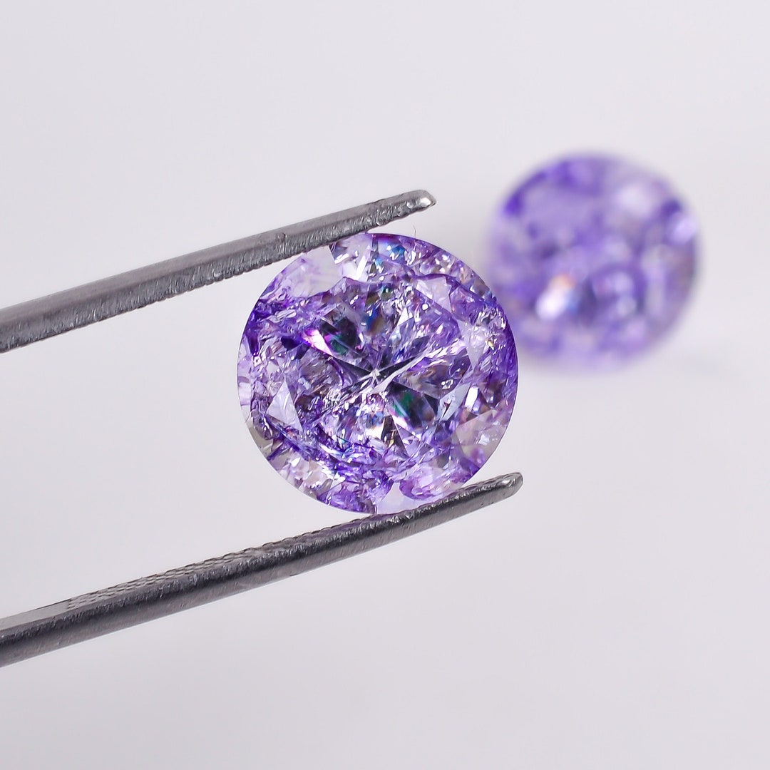 Blue Crackle Quartz Round Shape Brilliant Cut, Quartz Loose Gemstone ...