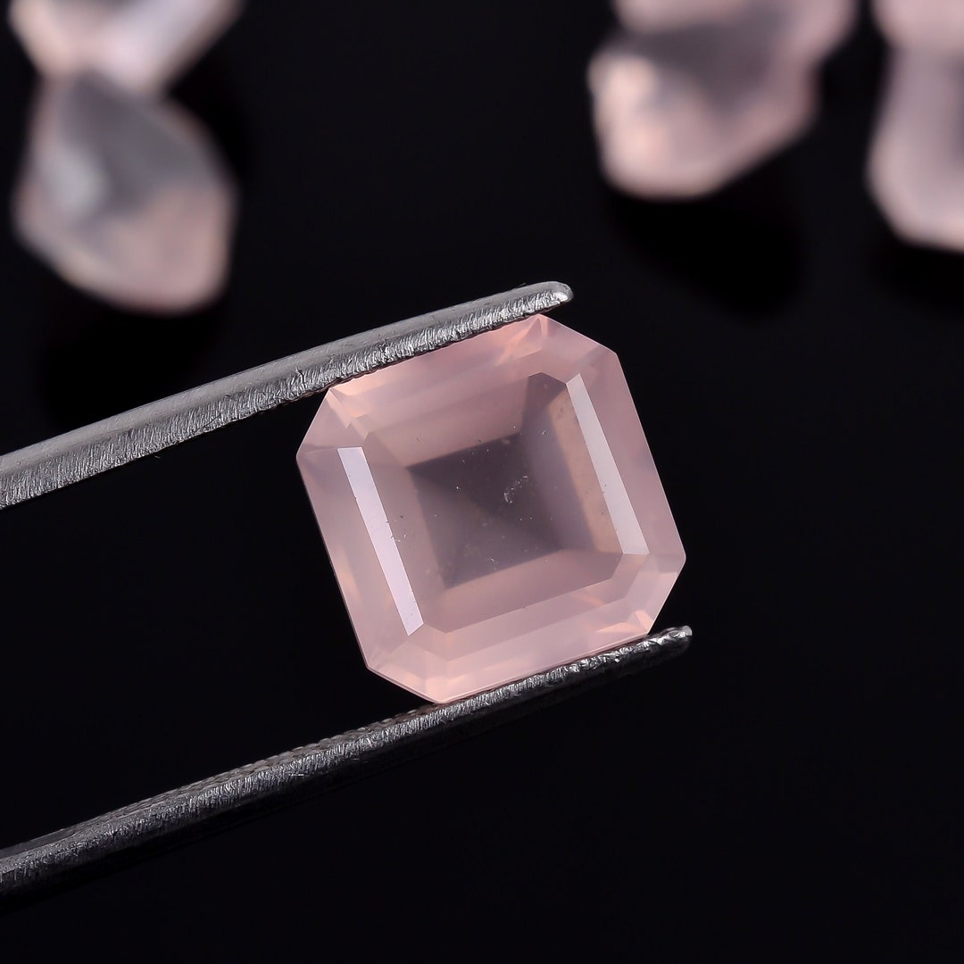 Natural Rose Quartz Octagon Asscher Cut, Rose Quartz Loose Gemstone for ...