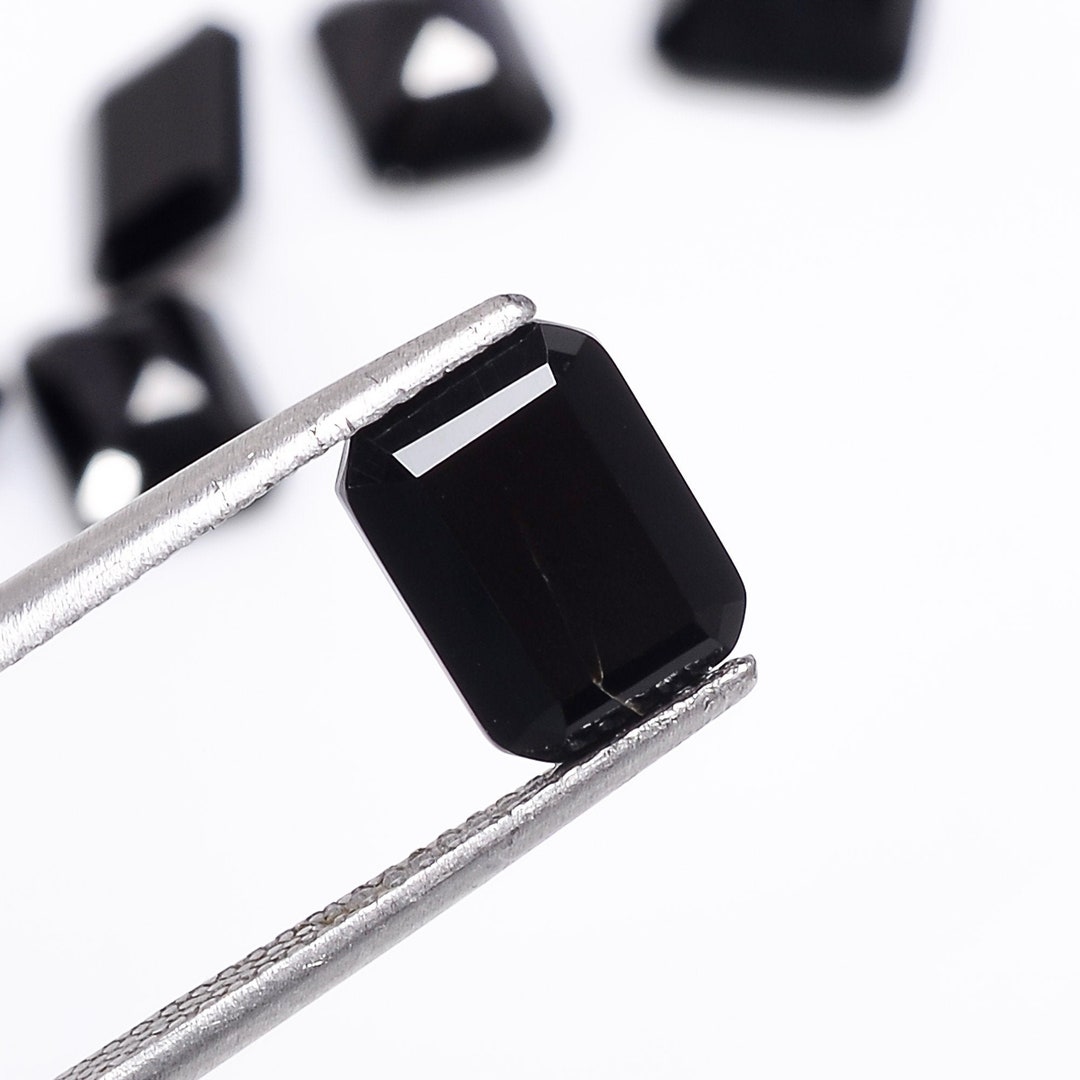 Natural Black Onyx Octagon Shape Step Cut, Black Onyx Loose Gemstone ...