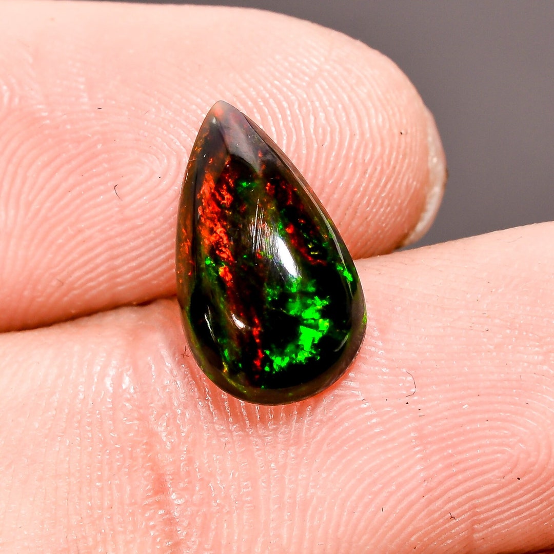 Ethiopian Rainbow Fire Opal Pear Cabochon: Loose Gemstone (13X7.5X4 Mm) - Etsy