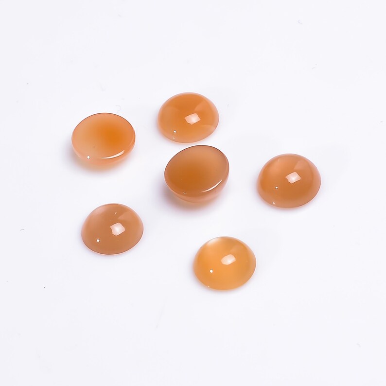 Natural Peach Moonstone Cabochon: AAA+ Round Gemstone (8X8 Mm) - Etsy