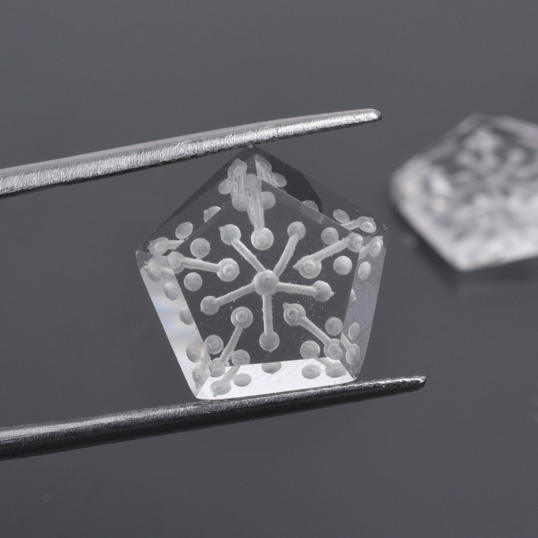 Crystal Quartz Pentagon Step Carved Cut, Crystal Loose Gemstone for ...