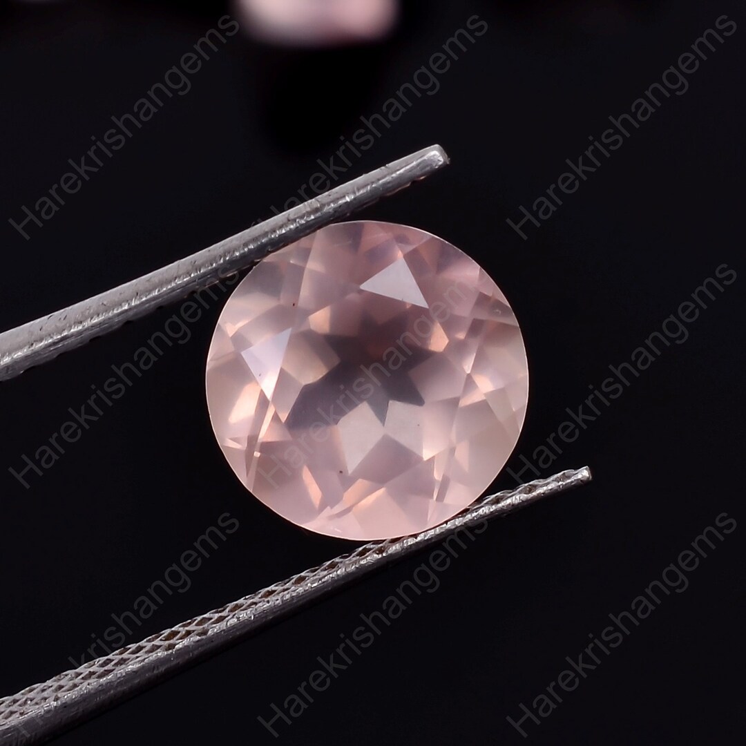 Natural Rose Quartz Round Shape Brilliant Cut, Quartz Loose Gemstone ...