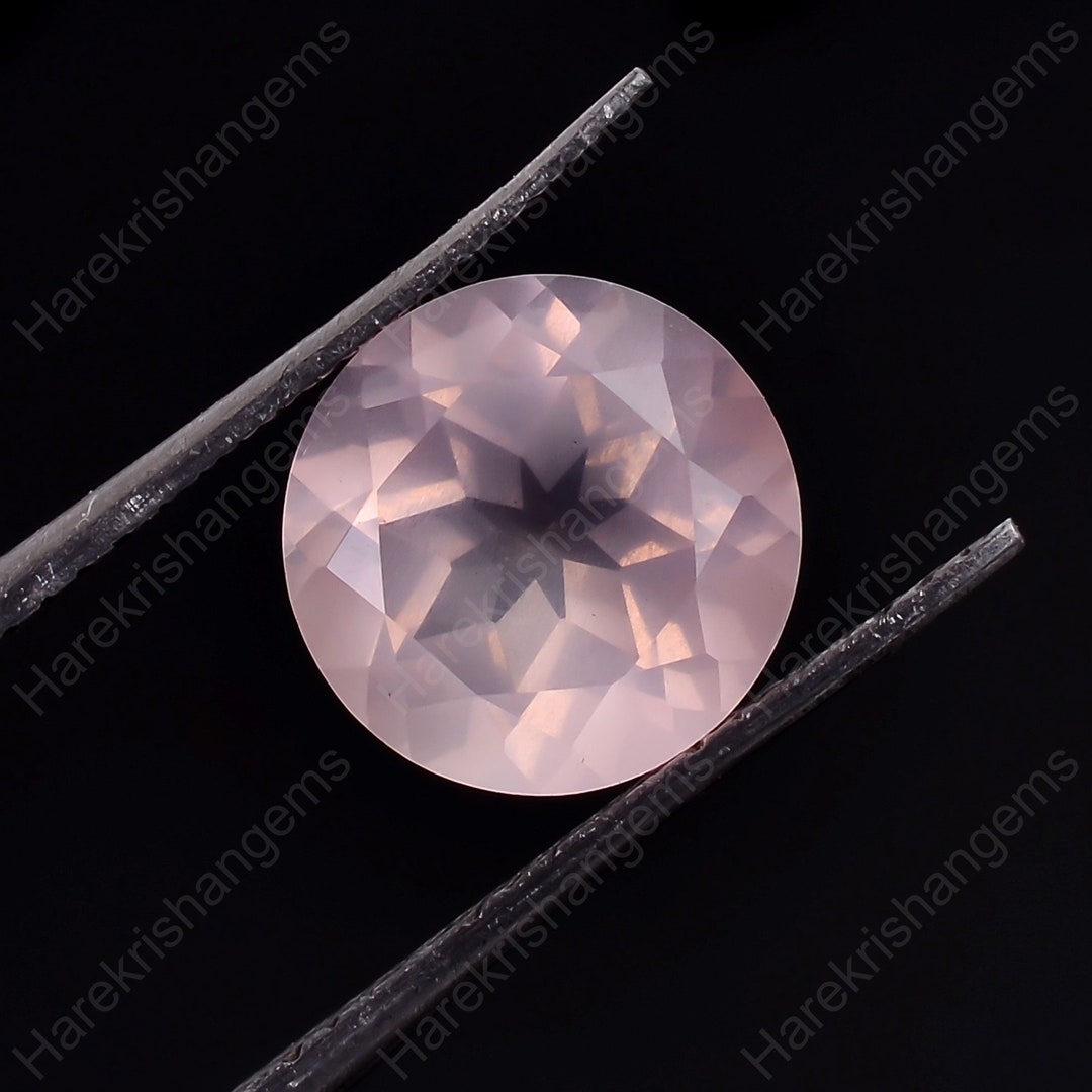 Natural Rose Quartz Round Shape Brilliant Cut, Quartz Loose Gemstone ...