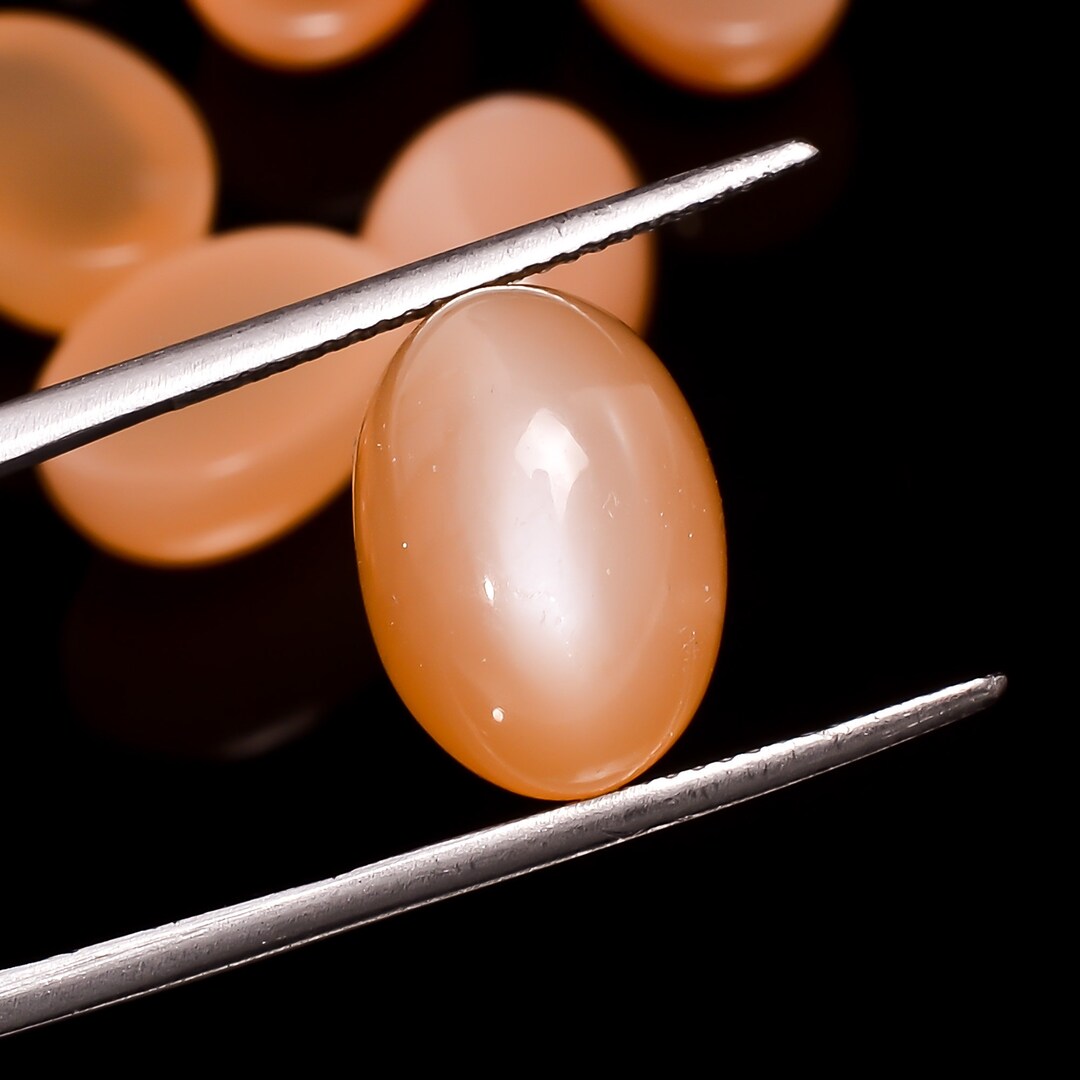 Natural Peach Moonstone Cabochon Oval Shape, Peach Moonstone Loose ...
