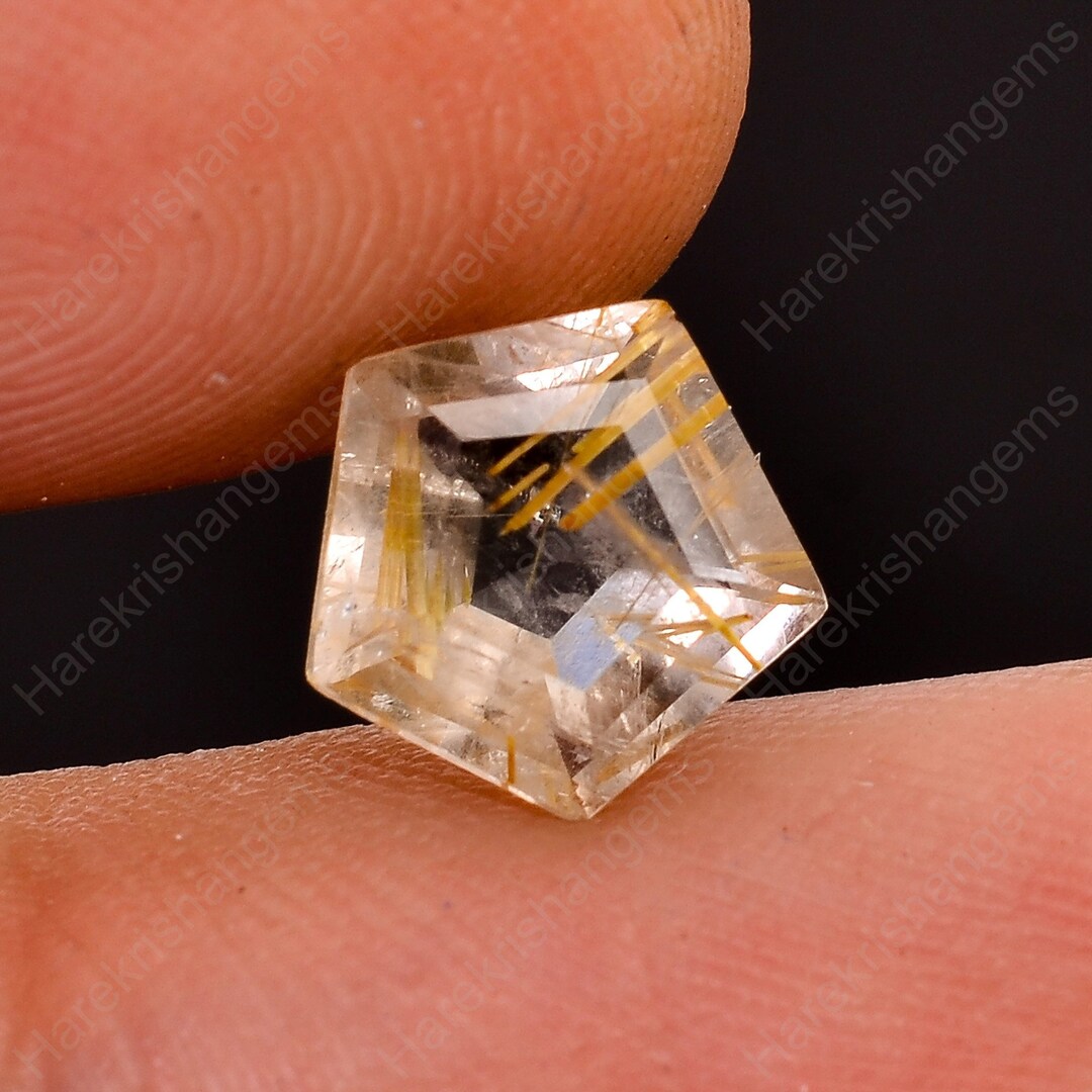 Golden Rutile Pentagon Shape Step Cut, Golden Rutile Loose Gemstone for ...
