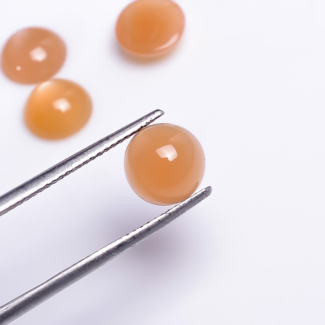 Natural Peach Moonstone Cabochon: AAA+ Round Gemstone (8X8 Mm) - Etsy