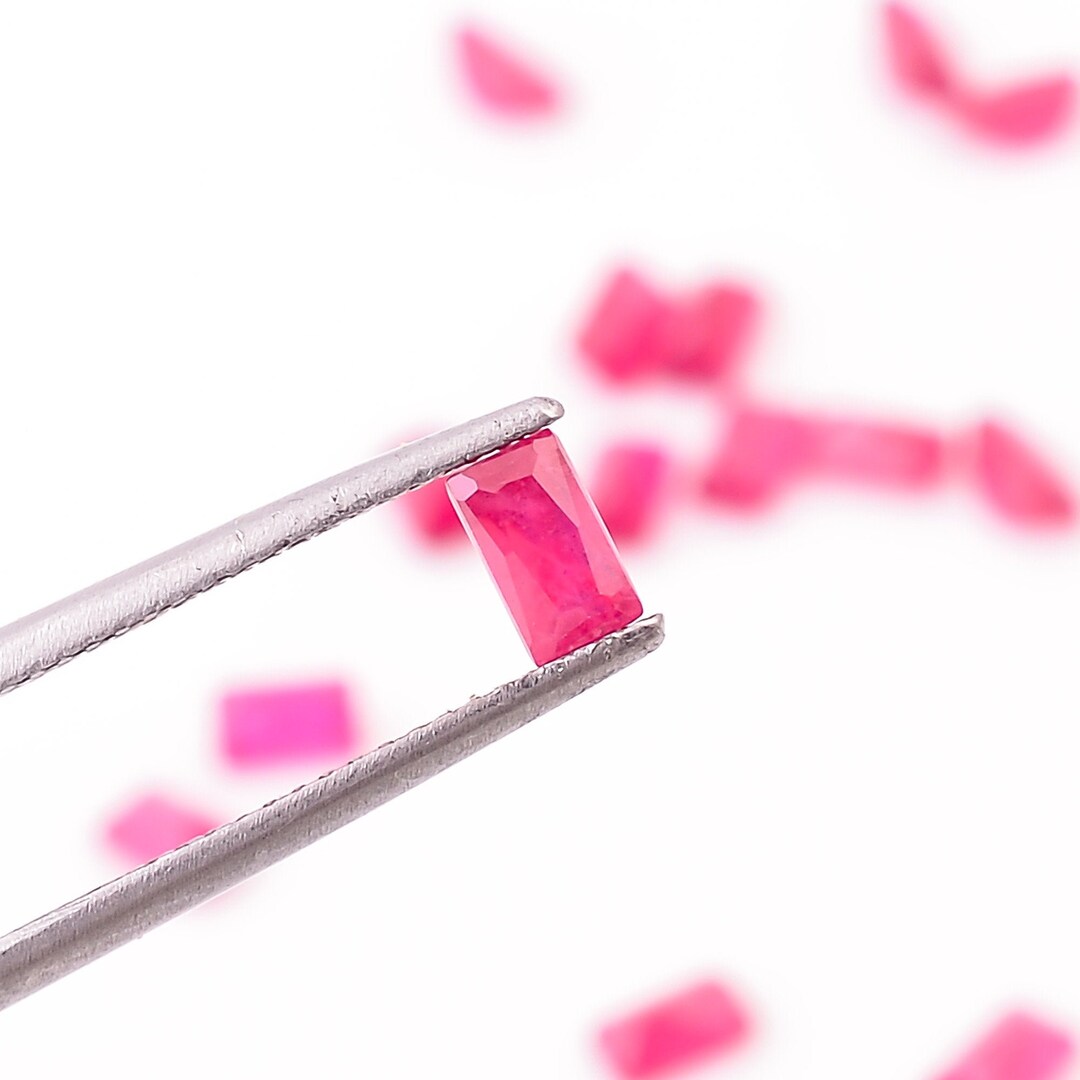 Glass Filled Ruby Rectangle Shape Radiant Cut, Ruby Loose Gemstone for ...