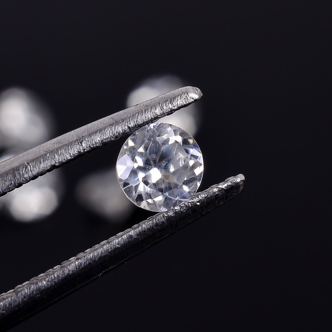 Natural White Zircon Round Brilliant Cut, Zircon Loose Gemstone for ...