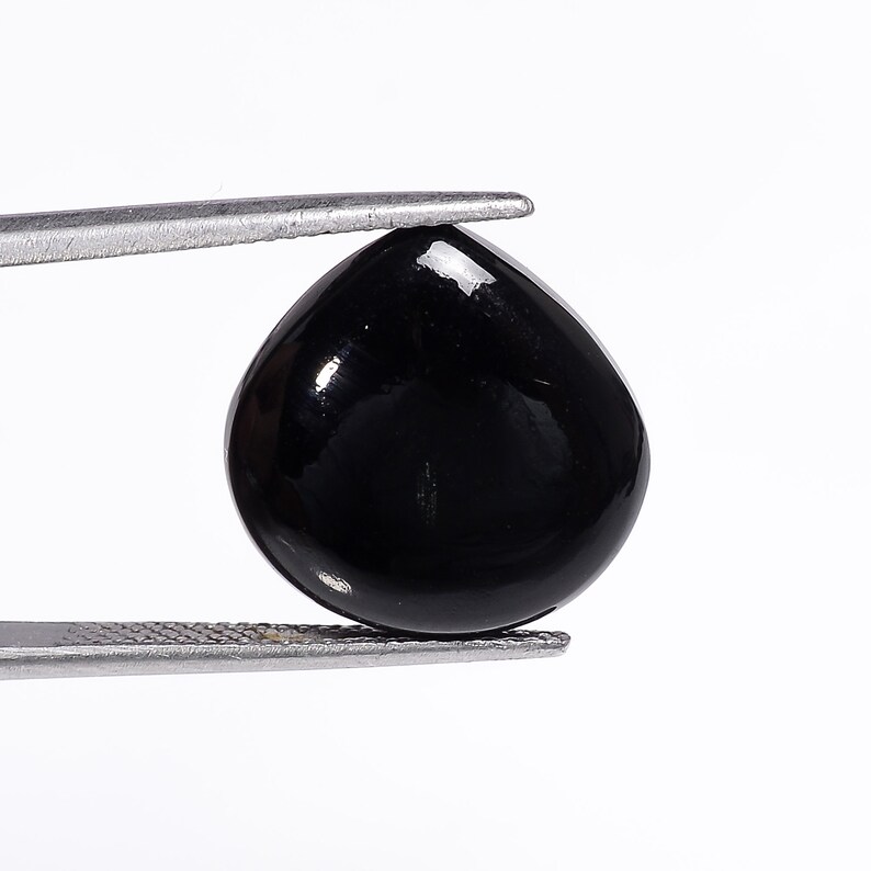 Schwarzer Onyx Herz Form Cabochon, Schwarzer Onyx loser Edelstein zur ...