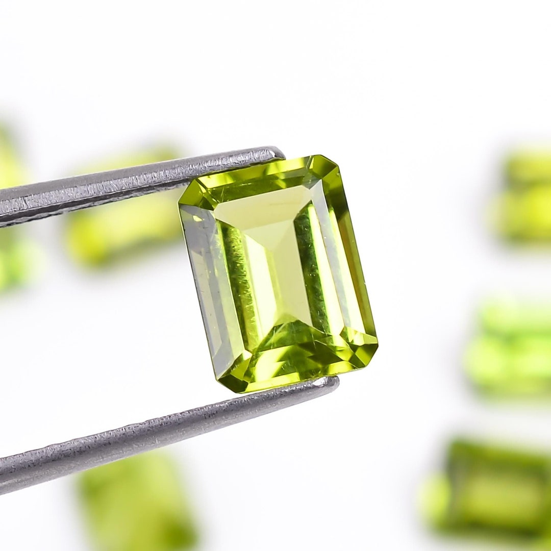 Natural Peridot Octagon Step Cut, Green Peridot Loose Gemstone for ...