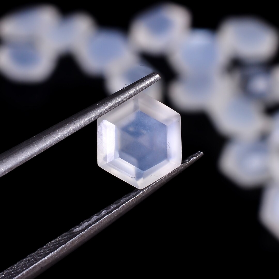 White Moonstone Hexagon Step Cut Loose Gemstone (6X6X3 Mm) - Etsy