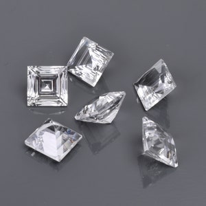 Natural Crystal Quartz Square Step Cut Loose Gemstone (12X12X8.5 Mm) - Etsy