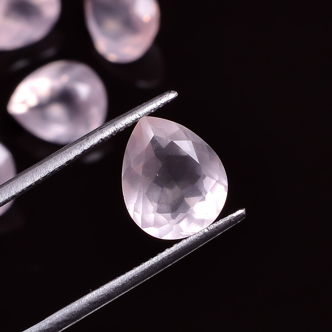 Natural Rose Quartz Brilliant Cut Pear Shape, Quartz Loose Gemstone AAA ...