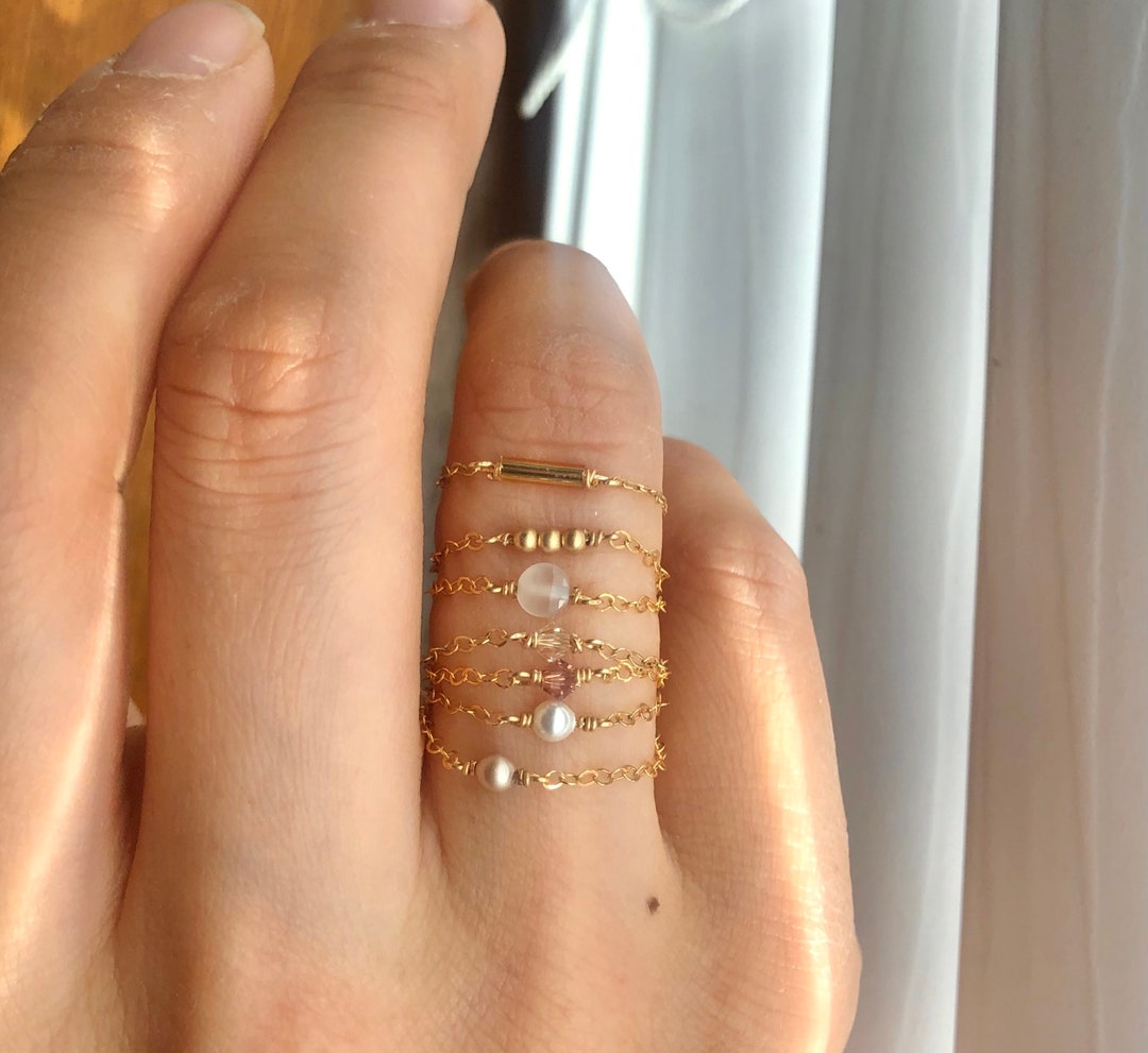 Dainty Chain Ring | Gold-filled Ring | Stackable Ring - Etsy