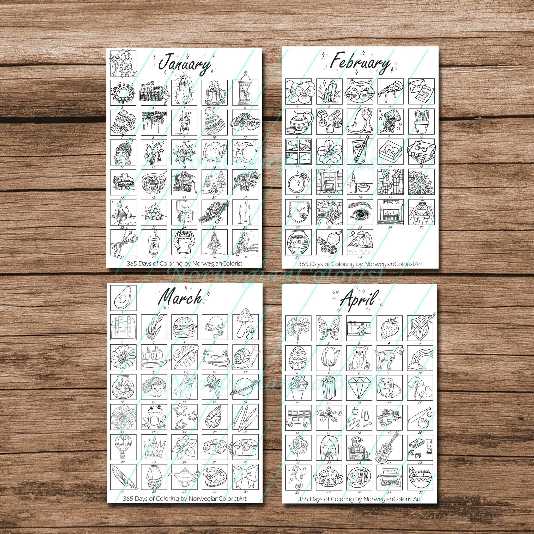 365daysofcoloring - Full Year BUNDLE - Color Every Day for a Year ...