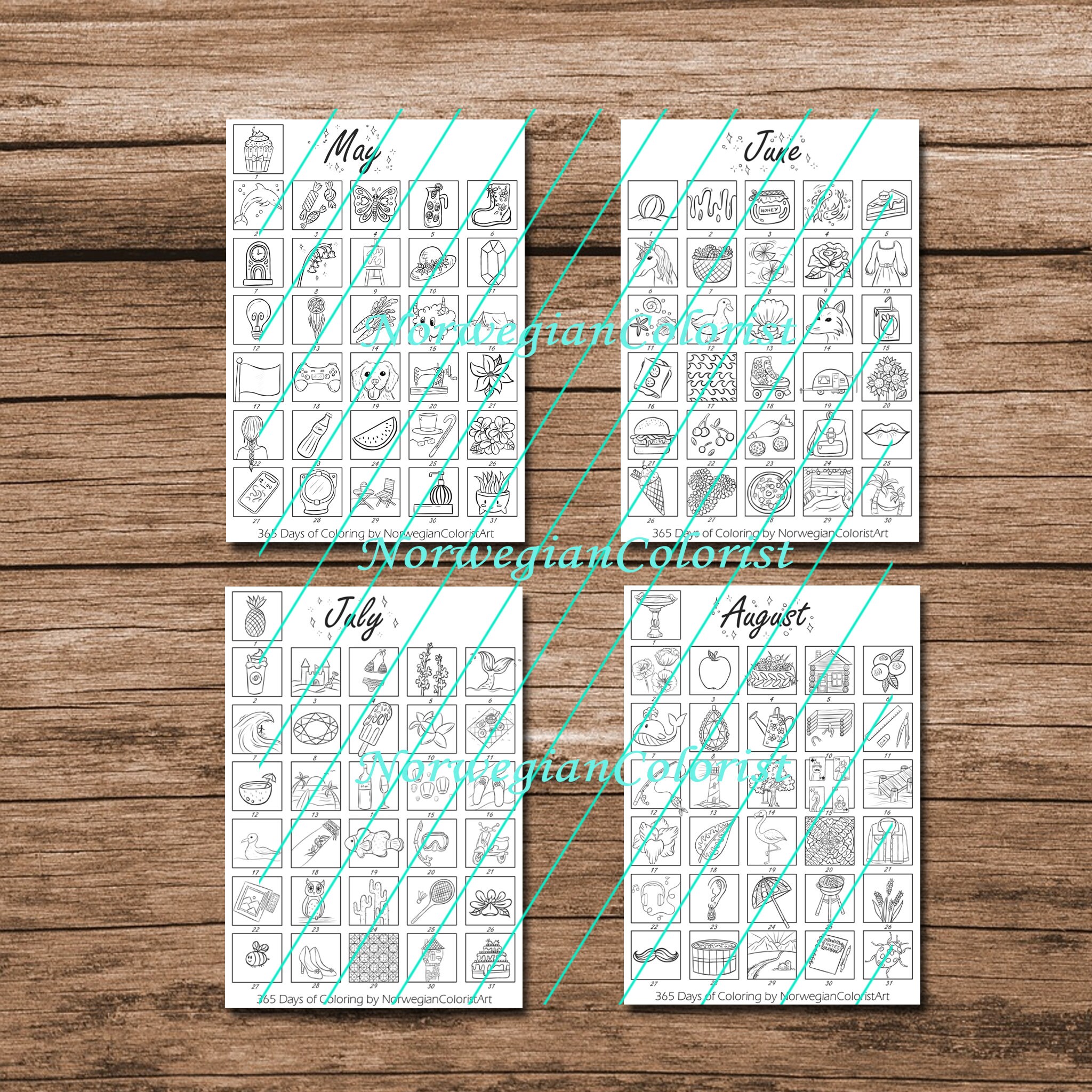 365daysofcoloring - Full Year BUNDLE - Color Every Day for a Year ...