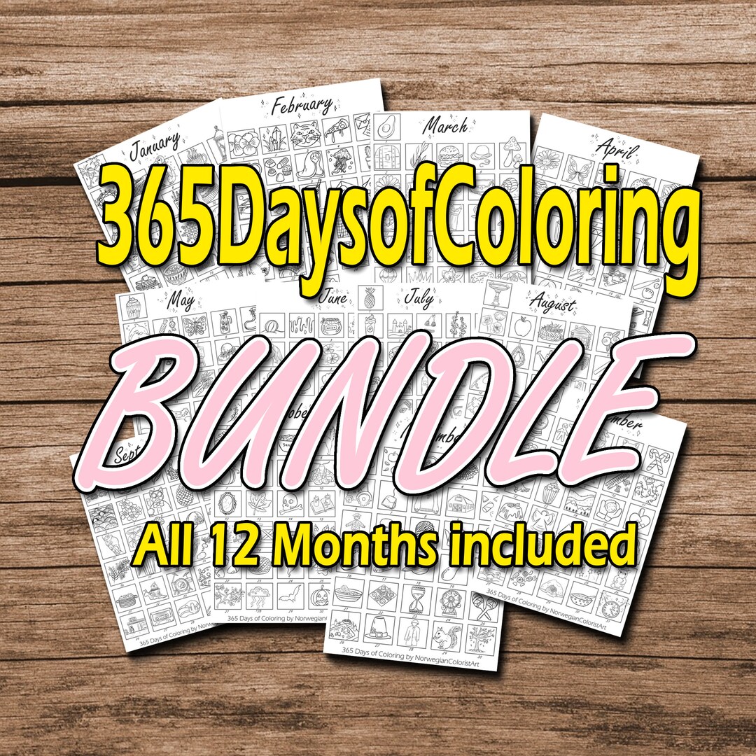 365daysofcoloring - Full Year BUNDLE - Color Every Day for a Year ...