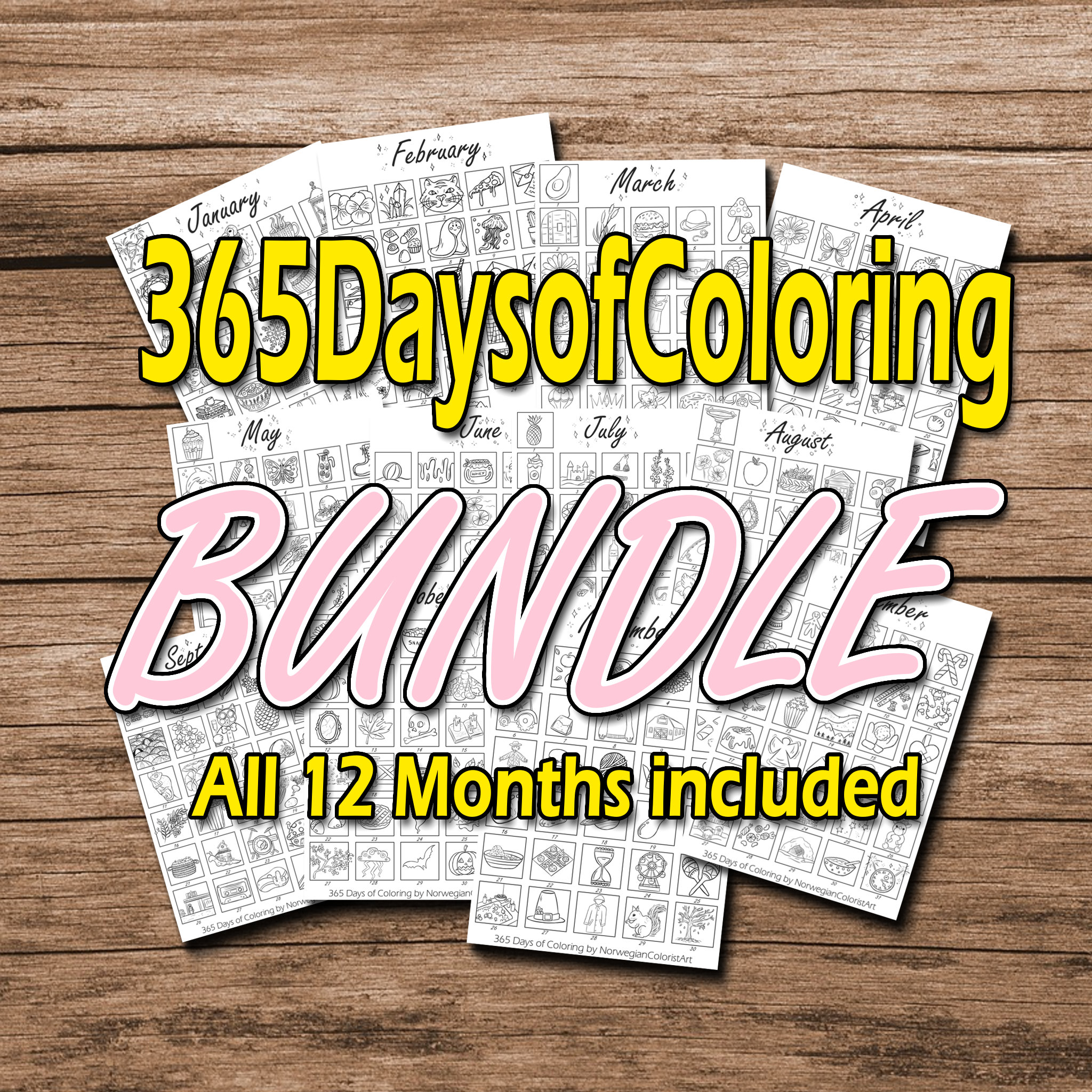 365daysofcoloring - Full Year BUNDLE - Color Every Day for a Year ...