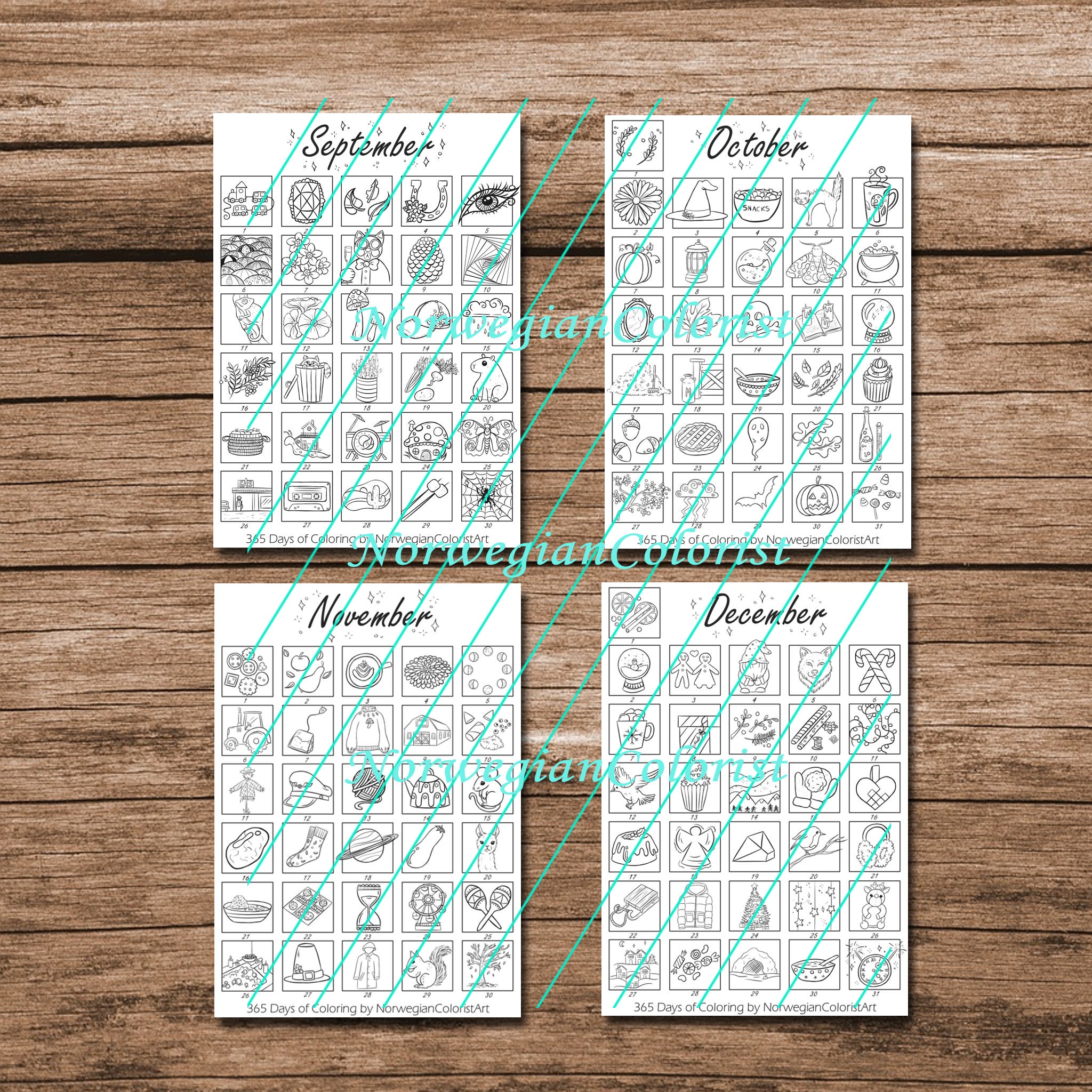 365daysofcoloring - Full Year BUNDLE - Color Every Day for a Year ...