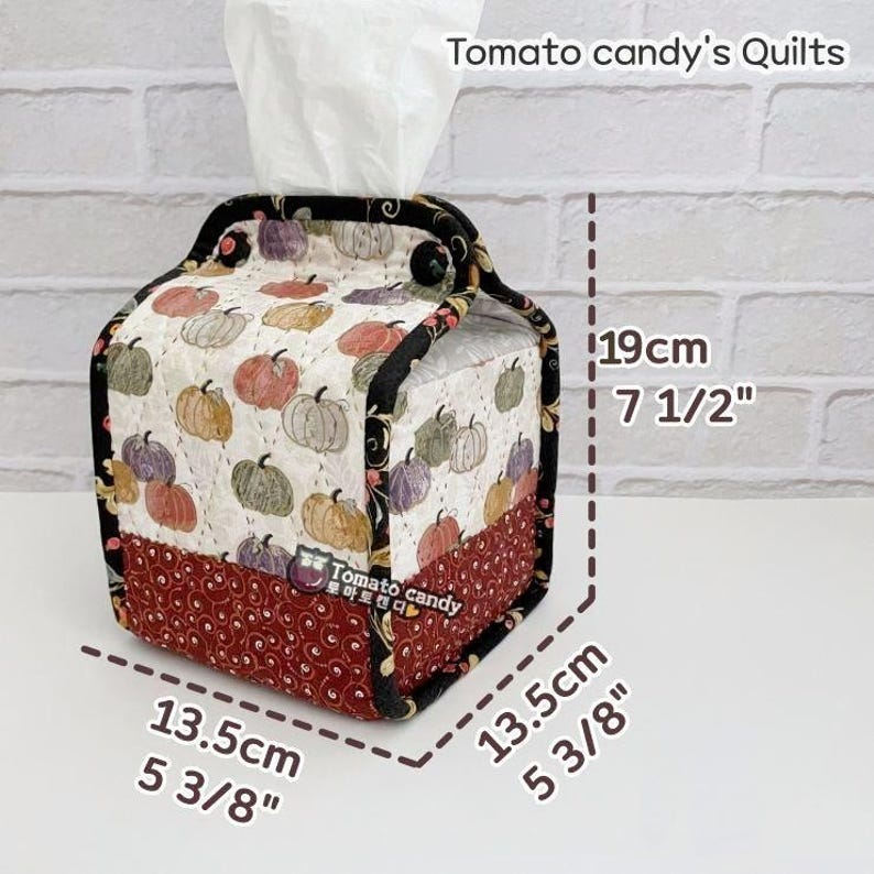 No.086 Square Tissue Box Case, PDF Pattern Only, Hand Sewing, Youtube ...