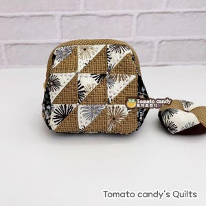 No.038 Patchwork Wheel Frame Mini Pouch. No Written Instructions. Hand ...