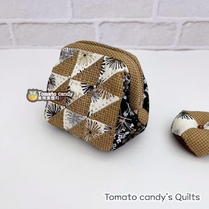 No.038 Patchwork Wheel Frame Mini Pouch. No Written Instructions. Hand ...