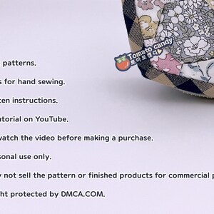 No.220 Hexagon Patchwork Heart Pouch PDF Patterns Only Hand Sewing youtube Tutorial, Coin Purse ...