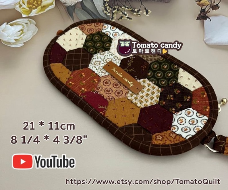 Hexagon Patchwork Phone Bag PDF Pattern, Hand Sewing (youtube Tutorial) - Etsy