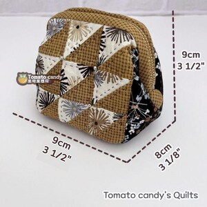 No.038 Patchwork Wheel Frame Mini Pouch. No Written Instructions. Hand ...