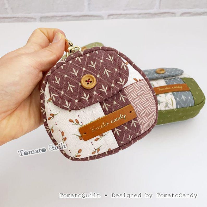 No.275 Round Quilted Coin Pouch With Key Clip, PDF Pattern Only, Hand ...