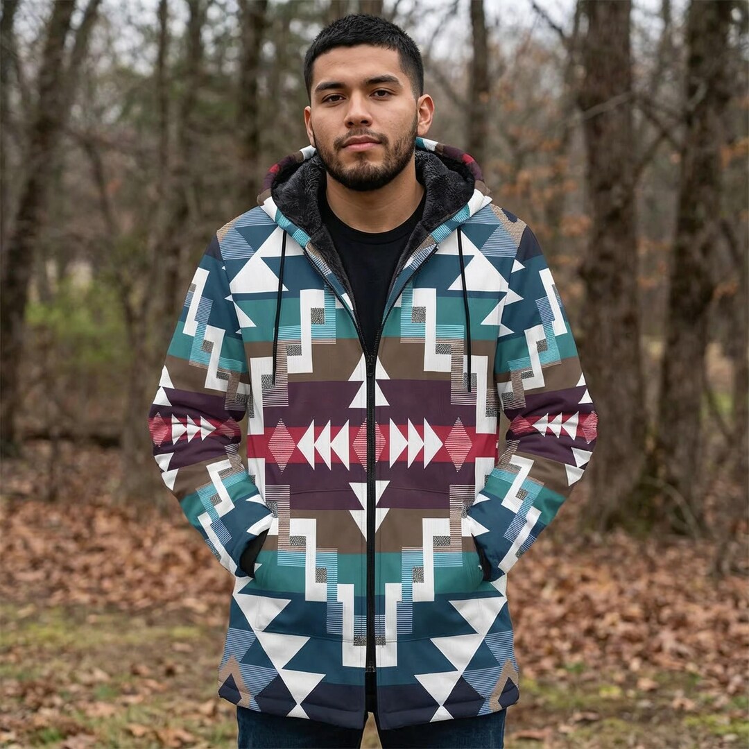 Aztec Geometric Native Indian Indigenous Art Design Men's Thicken ...